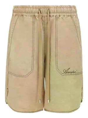 Amiri Script Shorts Neutrals