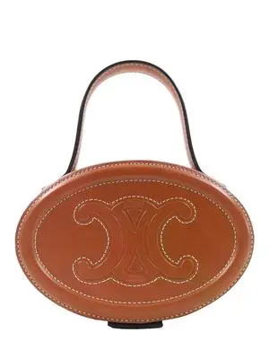 Celine Calfskin Cuir Triomphe Oval Handbag - Brown
