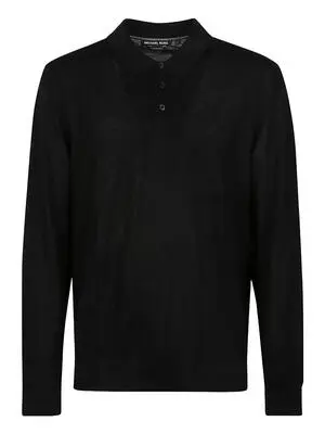Michael Kors Long-sleeve Polo Shirt - Black