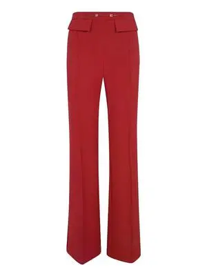 Elisabetta Franchi Flared Buckle-detail Trousers - Red