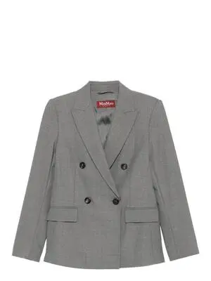 Max Mara Double-breasted Wool Jacket - Grey