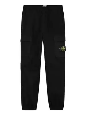 Stone Island 3100031 Stretch Organic-cotton Twill Cargo Pants - Black