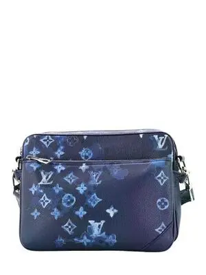 LOUIS VUITTON Louis Vuitton Monogram Ink Watercolor Leather Trio Messenger Bag Blue