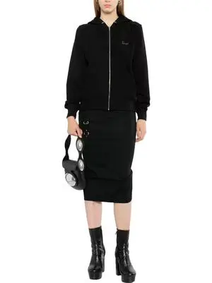 Kenzo Logo-embroidered Zip-up Hoodie - Black