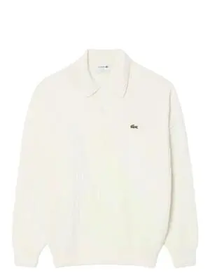 LACOSTE Ribbed-knit Polo Sweater