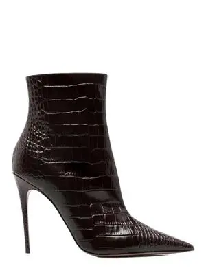 Paris Texas Croc-effect Vera Ankle Boots - Red