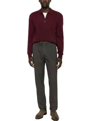 Brunello Cucinelli Pleated-waist Tapered-leg Trousers - Grey