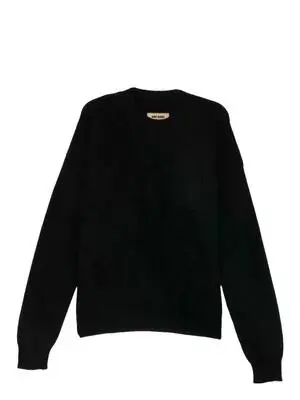 UMA WANG Ribbed-knit Crew-neck Jumper - Black