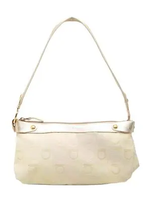 FERRAGAMO 2010-2026 Gancini Canvas Shoulder Bag - Neutrals