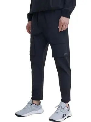 REEBOK Logo-detail Cargo-pocket Trousers - Black