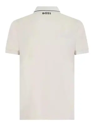 BOSS Logo-print Short-sleeve Polo Shirt - Neutrals