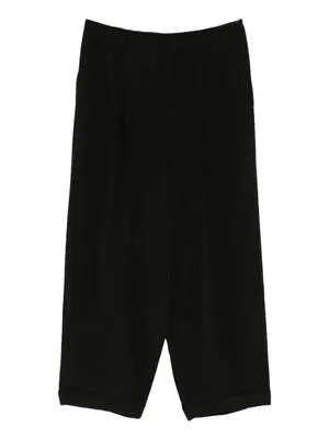 ANN DEMEULEMEESTER Pleated Turn-up Trousers - Black