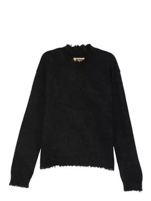 UMA WANG Distressed Crew-neck Jumper - Grey
