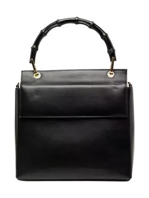 Gucci Calfskin Bamboo Satchel - Black