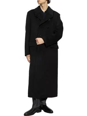 TOM FORD Wool Cashmere Melton Officer Coat - Black