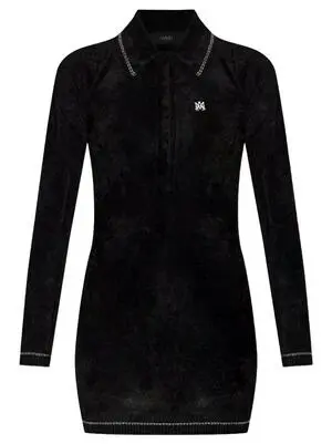 Amiri Ma Velvet Knit Dress - Black