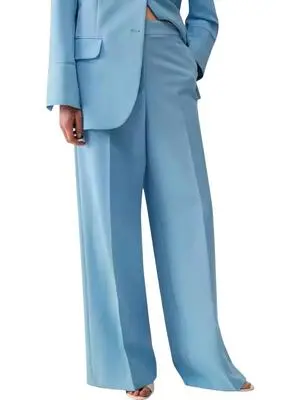 Liu Jo Pressed-crease Wide-leg Trousers - Blue