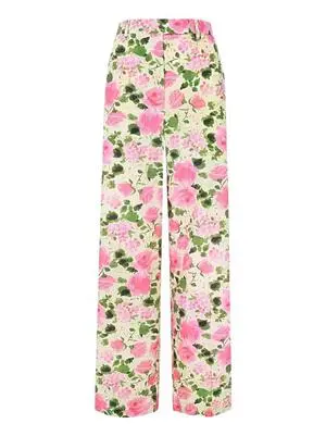 Liu Jo Floral-print Wide-leg Trousers - Neutrals