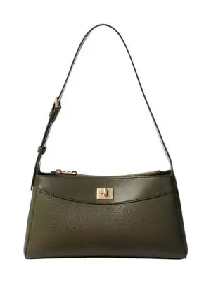 Calvin Klein Grainy-texture Twist-lock Shoulder Bag Green