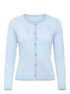 Liu Jo Embellished-button Slit-cuff Cardigan Blue