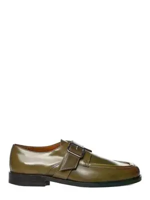 Marni Buckle-fastening Leather Loafers - Green