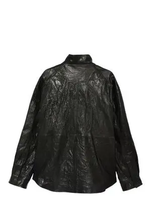 JUUN.J Crinkled Leather Jacket - Black