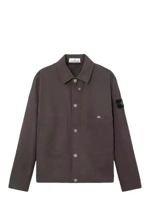 Stone Island Logo-patch Button-up Jacket - Grey