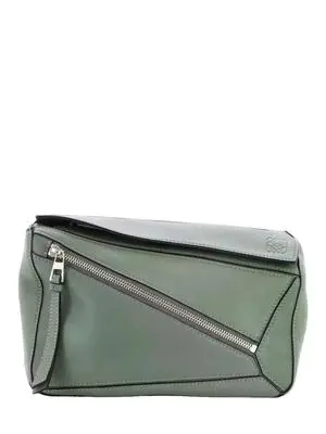Loewe Puzzle Bumbag Leather Small Crossbody Bag - Green