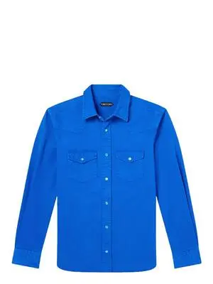 TOM FORD Garment-dyed Denim Shirt - Black