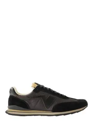 VISVIM Visvim - FKT Runner Leather And Suede-Trimmed Shell Sneakers - Men - Black