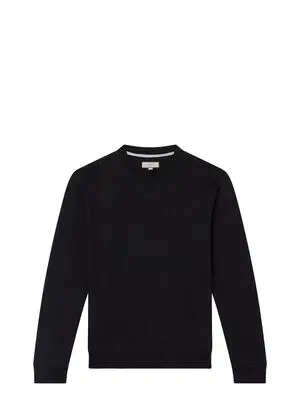 Canali Cotton And Cashmere-blend Jersey Sweatshirt - Black