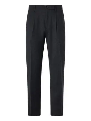 Canali Straight-leg Wool-flannel Trousers - Blue