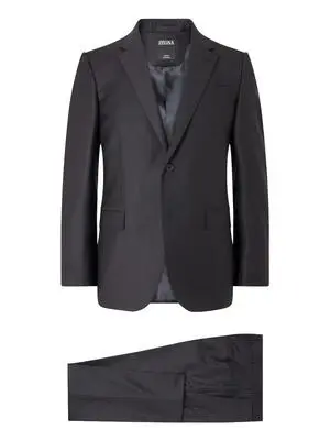 Zegna Merino Wool-twill Suit - Black