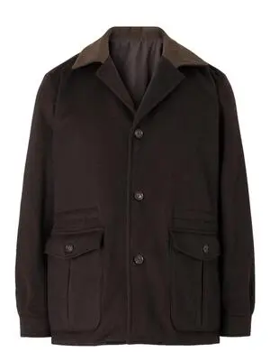 Caruso Dalila Suede-trimmed Wool Jacket - Brown
