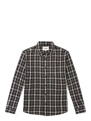 CORRIDOR Spacerock Checked Cotton-tweed Shirt - Black