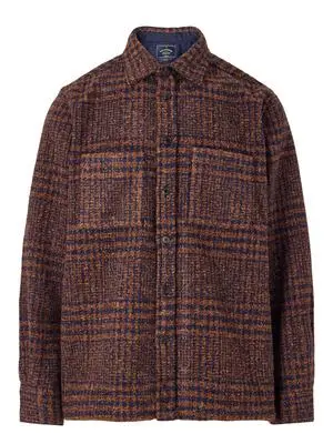 Portuguese Flannel Polaris Checked Tweed Overshirt - Brown