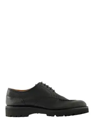 John Lobb Land Full-grain Leather Derby Shoes - Black