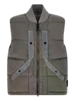 STONE ISLAND Quilted Crinkled-effect Gilet