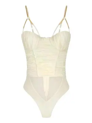 Elisabetta Franchi Elisabetta Franchi Draped Bodysuit Neutrals