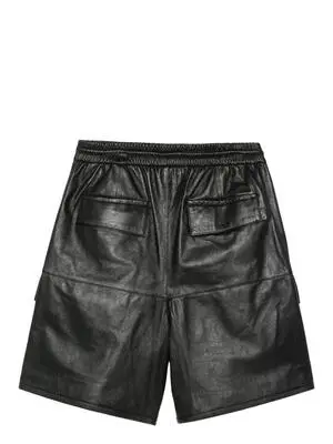 JUUN.J Leather Cargo Shorts - Black