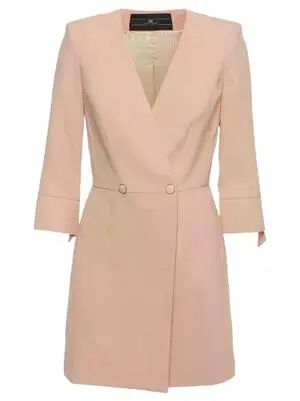 Elisabetta Franchi Double-breasted Crepe Mini Dress - Pink