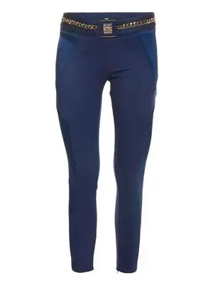 Elisabetta Franchi Logo-plaque Cropped Trousers - Blue
