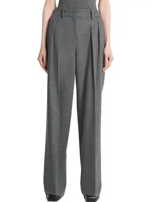 MICHAEL KORS Michael Kors Collection Pleated Wool Flannel Trousers