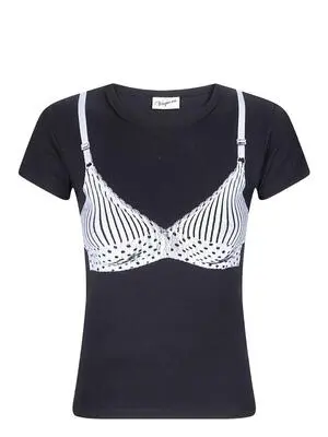 Vaquera Bra Print Baby T-shirt - Black