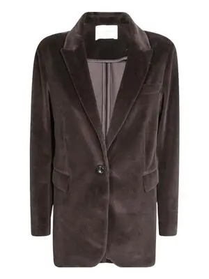 CIRCOLO 1901 Velvet Single-breasted Blazer - Black