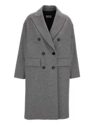 Alberto Biani Double-breasted Long Sleeve Coat - Gray