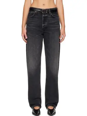 AGOLDE High-waisted Straight-leg Jeans - Black