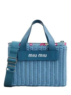 Shopbop Miu Miu Wicker Basket Bag - Blue