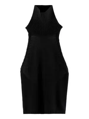 Arakii Knitted Cotton Halter Top - Black