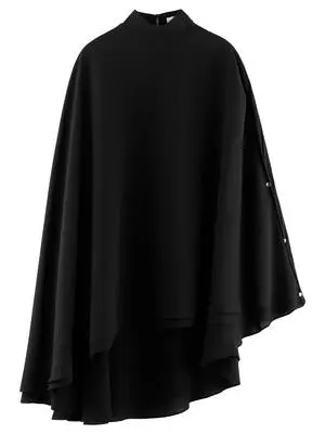 Arakii Poncho Turtleneck Mini Dress - Black